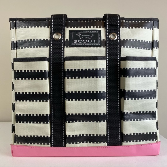 Scout | Bags | Scout Pocket Rocket Tote Bag Ship Shape Black White Pink ...